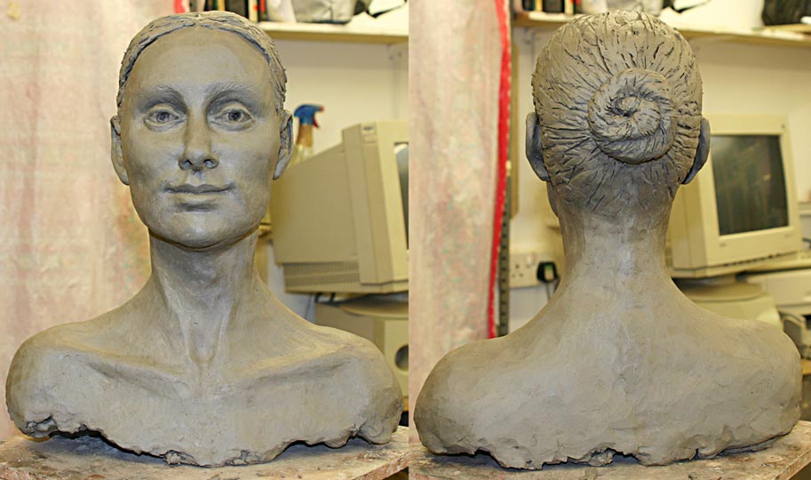 Hollowing out a clay head – Art by Jess Miller